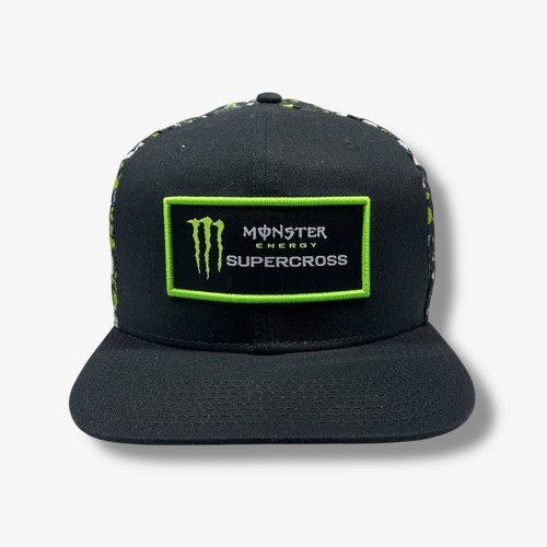 Monster Energy Supercross Hat Black Green Geometric Snapback Mens OSFA Cap | eBay