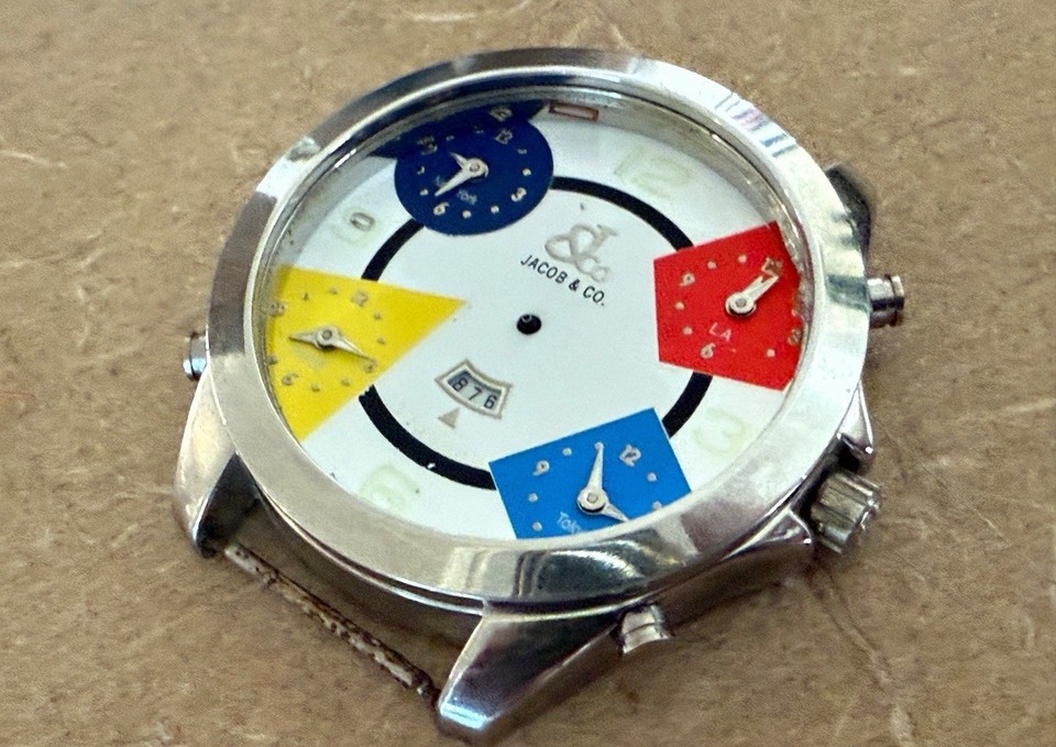 JACOB & CO. WATCH FIVE TIME ZONES NEEDS WORK OR FOR PART | eBay UK