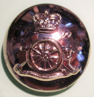 ROYAL ARTILLERY QUEEN'S CROWN POST 1953 CAP ANODIZED BUTTON | eBay