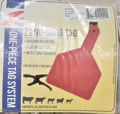 Z Tags Cow Ear Tags Blank Red 25 Count | eBay