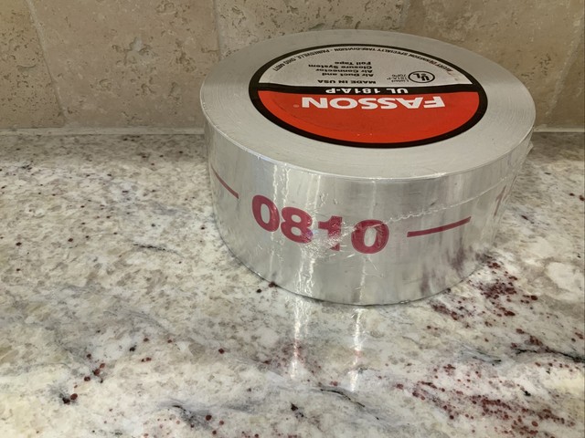 Fasson 0800 2.5 Inch X 60 Yards HVAC Foil Duct Tape 2 Rolls for sale ...