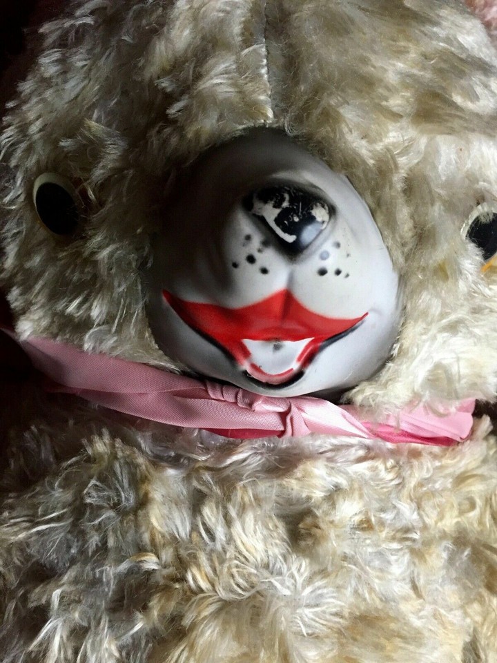 VINTAGE Gund Rubber Nose Googly Eye Bear 1950s plush stuffed Large Bear ...