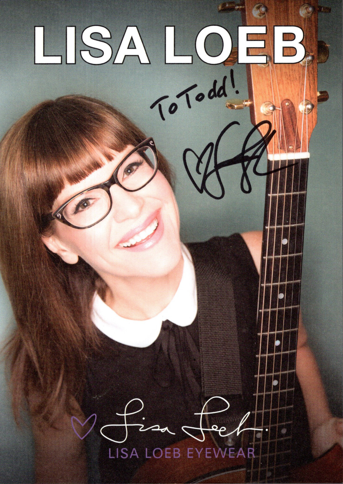 LISA LOEB AUTOGRAPHED 5x7 COLOR PHOTO+COA GORGEOUS SINGER TO TODD | eBay