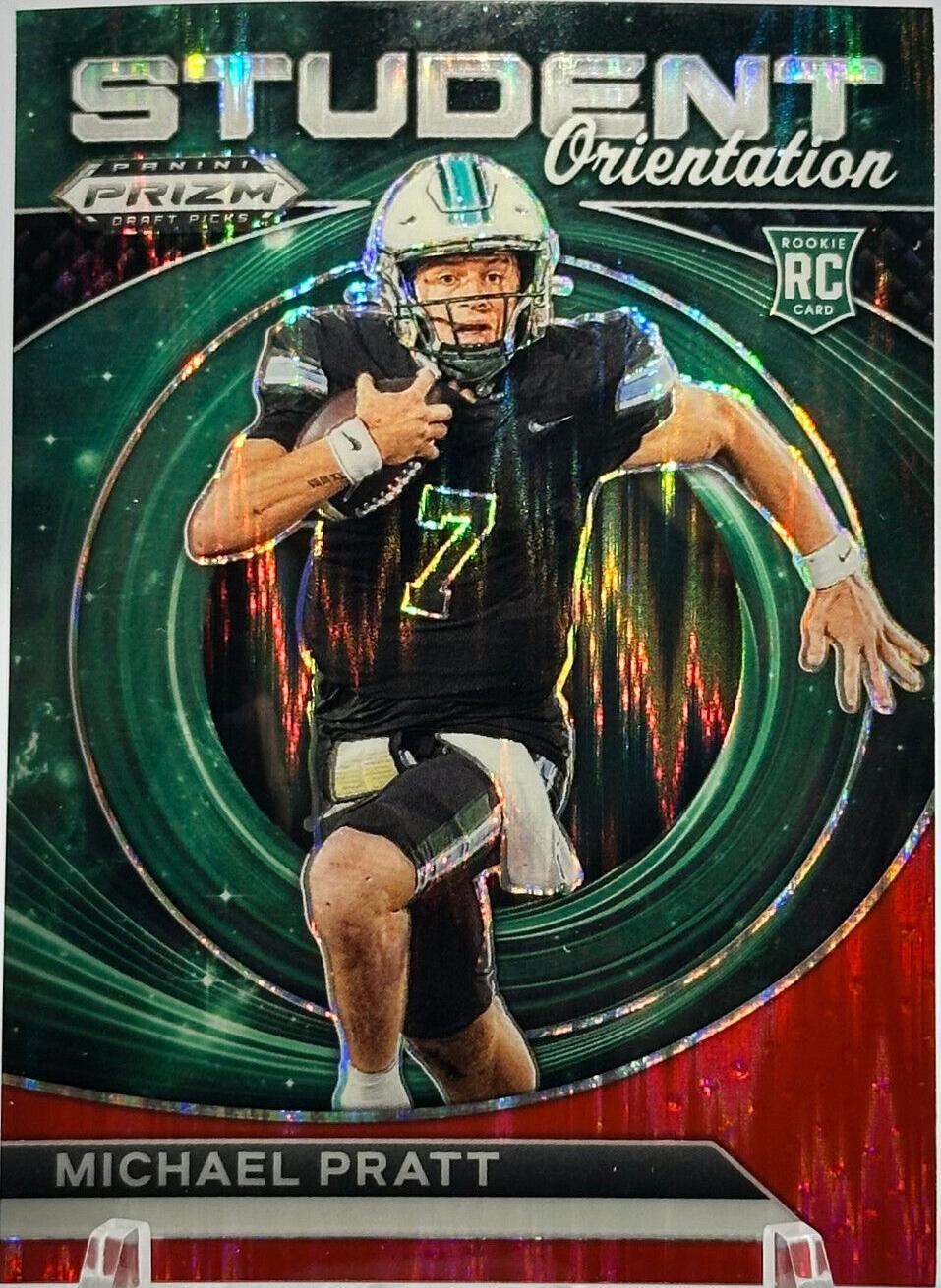 2024 Panini Prizm Draft Picks - Student Orientation Michael Pratt #SO-MP Red Flash Prizm /49 (RC ...