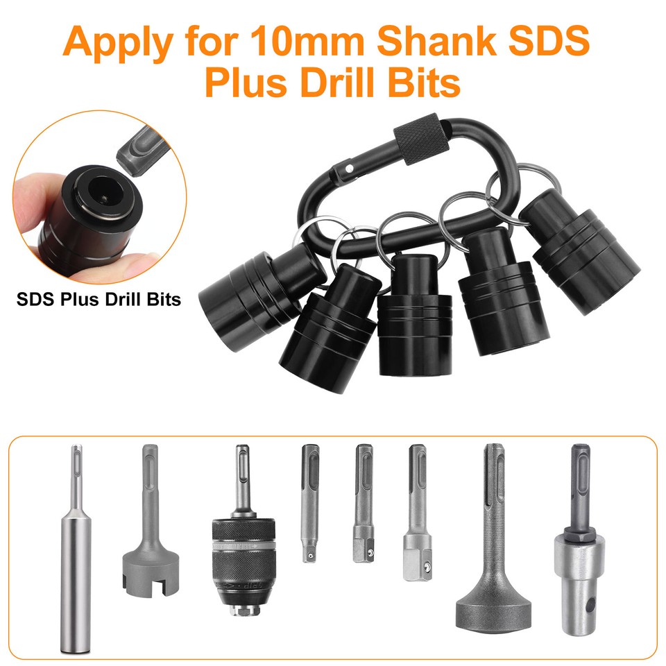 5pcs 10mm Shank SDS Plus Shank Drill Bit Holder Keychain for Rotary ...