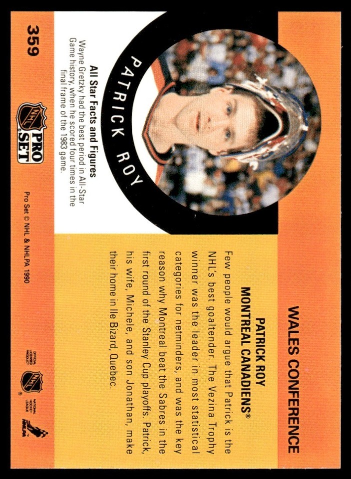 1990-91 Pro Set Patrick Roy Montreal Canadiens #359 | eBay