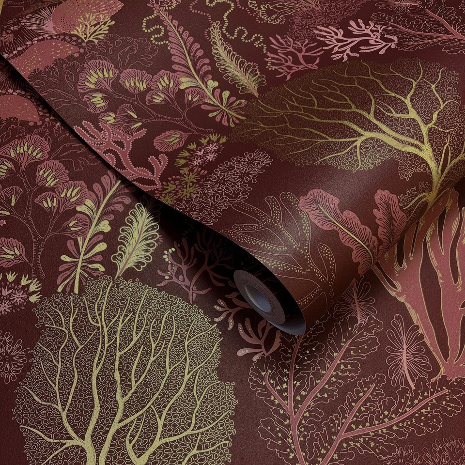Holden Odyssey Wallpaper 14340 Underwater World Feature Wall Berry Red ...