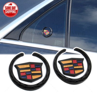 2x For Cadillac Fender Marker Door Logo Badge Emblem Car Decoration ...