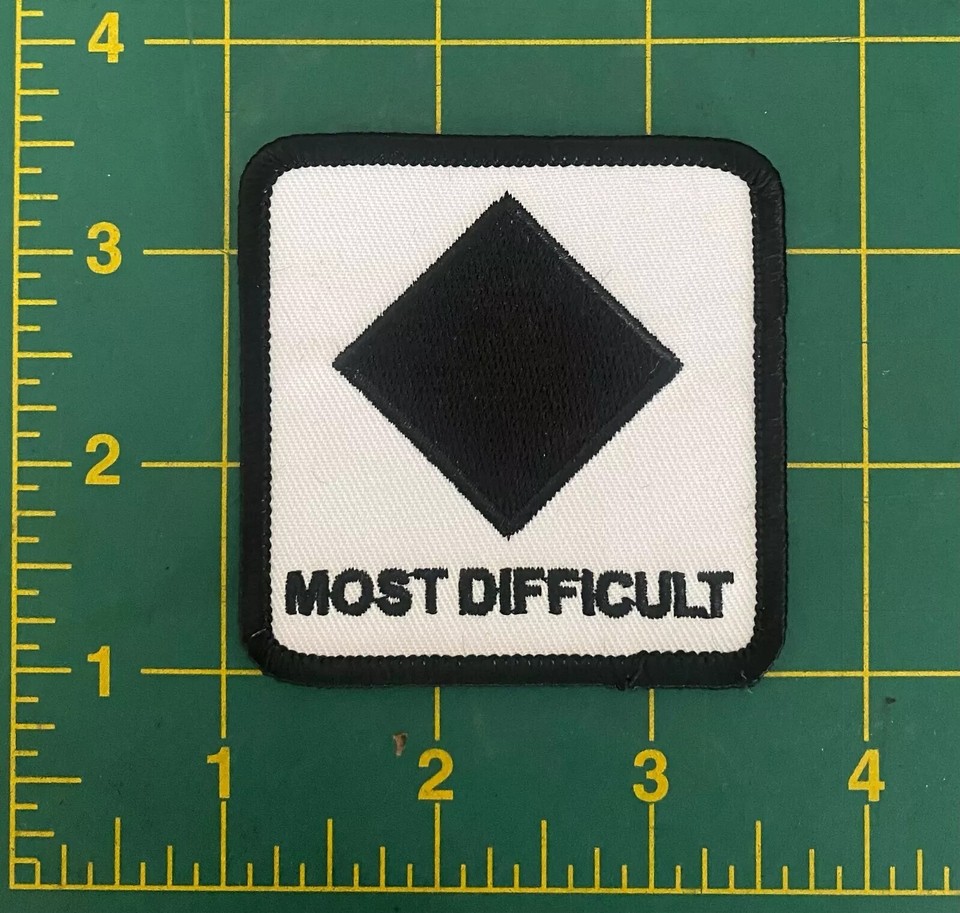 Ski Snowboard Black Diamond "Most Difficult" Patch, 2.5 Inch ...