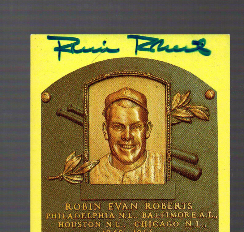 Robin Evan Roberts r Autographed Hall of Fame Card Signature ...
