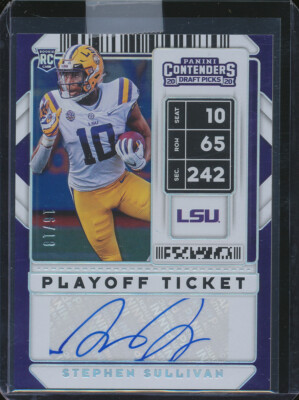 2020 Contenders Draft STEPHEN SULLIVAN Playoff AUTO /18 RC #297 LSU ...