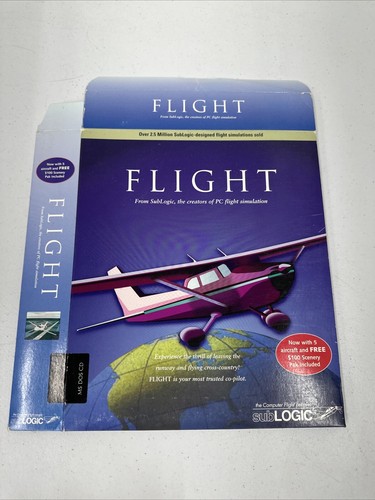 FLIGHT SubLogic Flight Simulation MS DOS CD-Rom BOX ONLY FLATTENED NO ...
