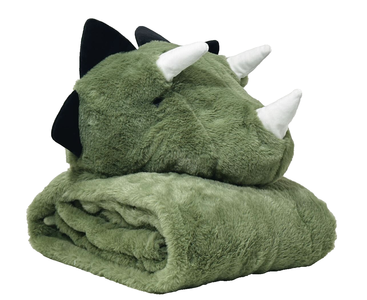 Pillowfort Dinosaur Hooded Blanket 40”x 50” Green Hand Pockets w ...