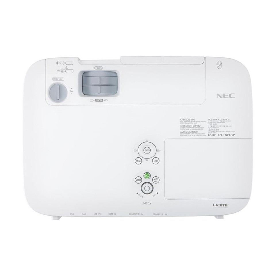 Nec P420X 3LCD Projector 4200 Lumens Conference Room Full HD 1080p HDMI ...