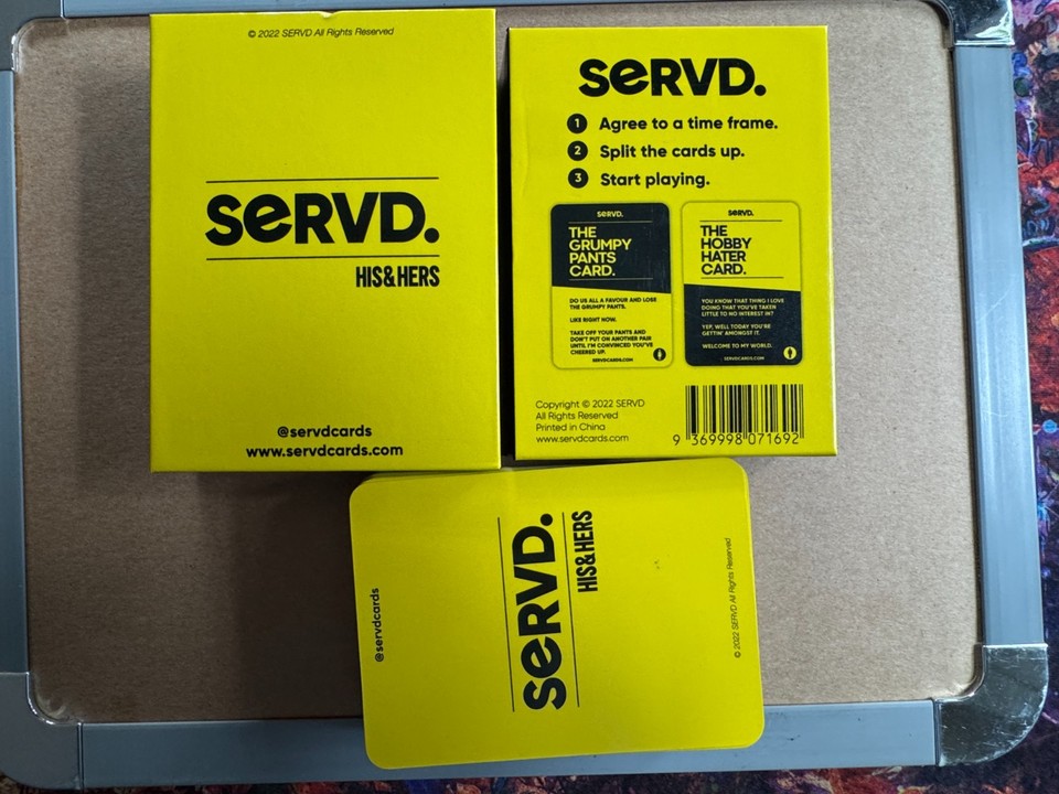 SERVD. HIS&HERS adult card game for couples and relationships | eBay