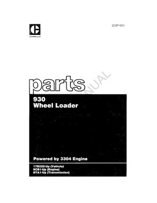 Caterpillar Cat 930 Wheel Loader Parts Catalog Manual ZEBP1653 | eBay