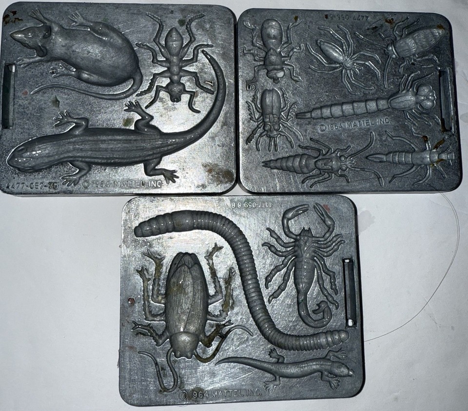 1964 Mattel Thing Maker W/9 Creepy Crawler Molds 4477-059 Scorpion Bat ...
