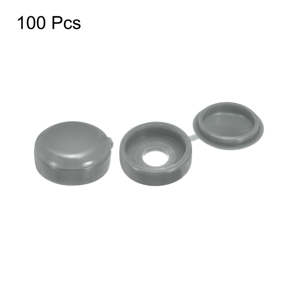 100Pcs 5mm Hinged Screw Cover Caps Plastic Fold Screw Snap Covers, Gray ...
