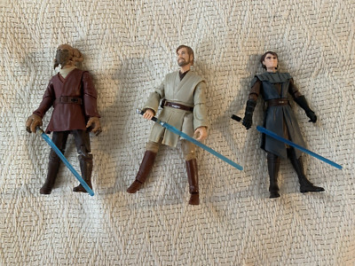 Star Wars 3 3/4 Inch Jedi Action Figure Lot Anakin Obi-Wan Plo Koon ...