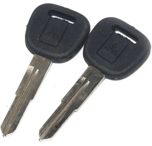 Blank Uncut Ignition Keys 2 Unit Brass Made With Mitsubishi Logo for ...