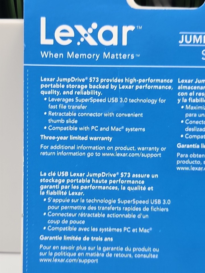 BRAND NEW Lexar JumpDrive S73 128GB USB 3.0 Flash Drive LJDS73-128ASBNA ...