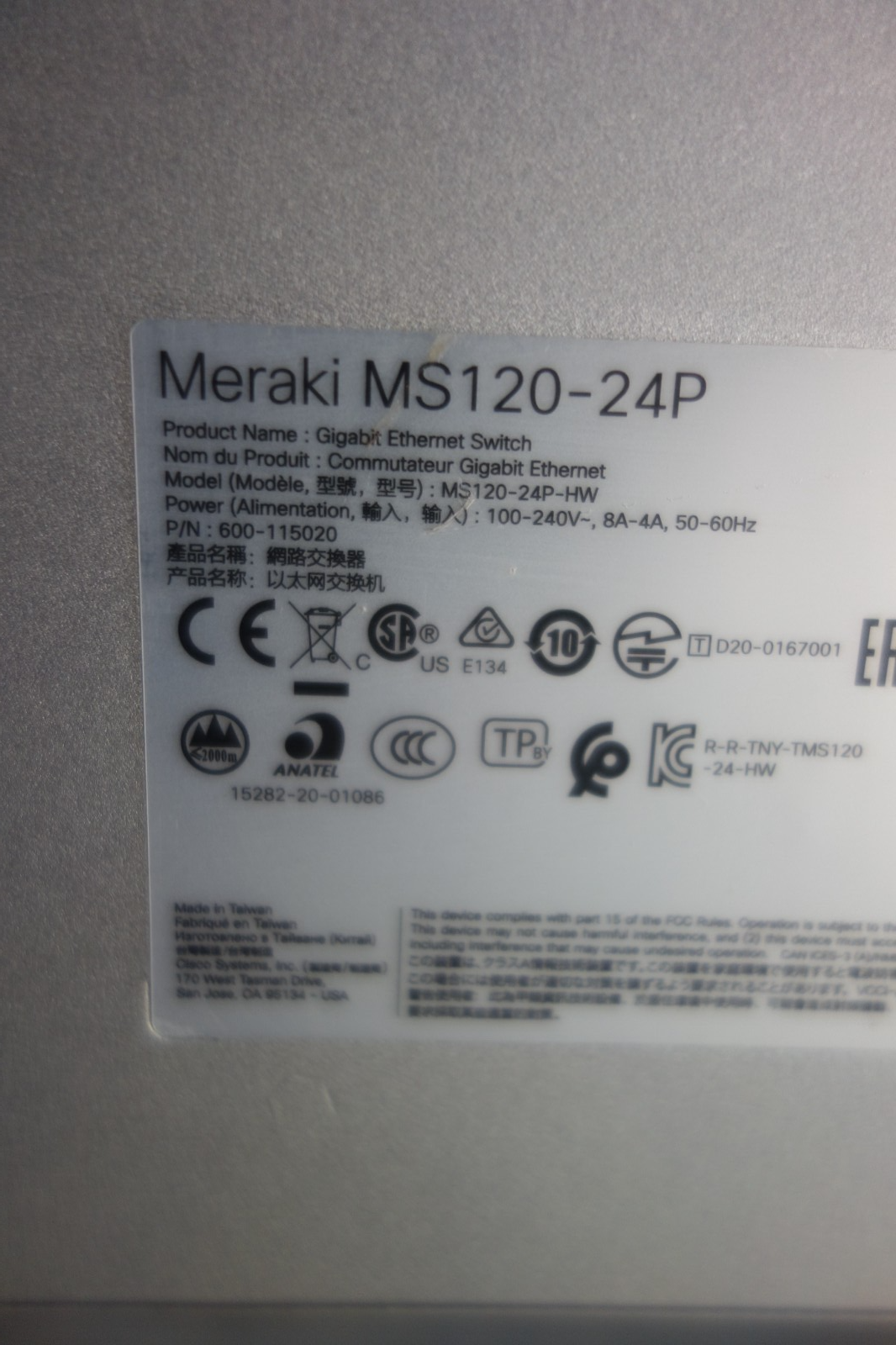 Cisco Meraki MS120-24P-HW 24-Port Gigabit PoE Managed Switch | eBay