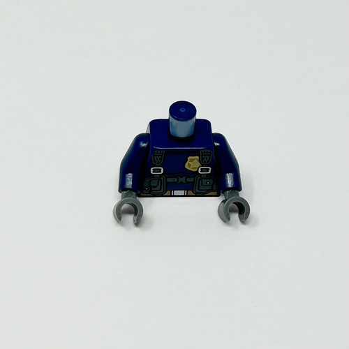 LEGO Minifigure Torso Dark Blue POLICE Harness Gold Star Badge Belt (1 ...