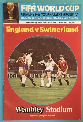 OFFICIAL PROGRAMME ENGLAND V SWITZERLAND FIFA WORLD CUP 1980 | eBay