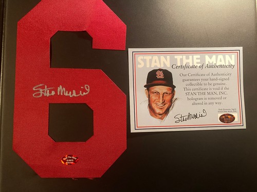 STAN MUSIAL AUTOGRAPHED SIGNED AUTO RED JERSEY NUMBER STAN THE MAN ...