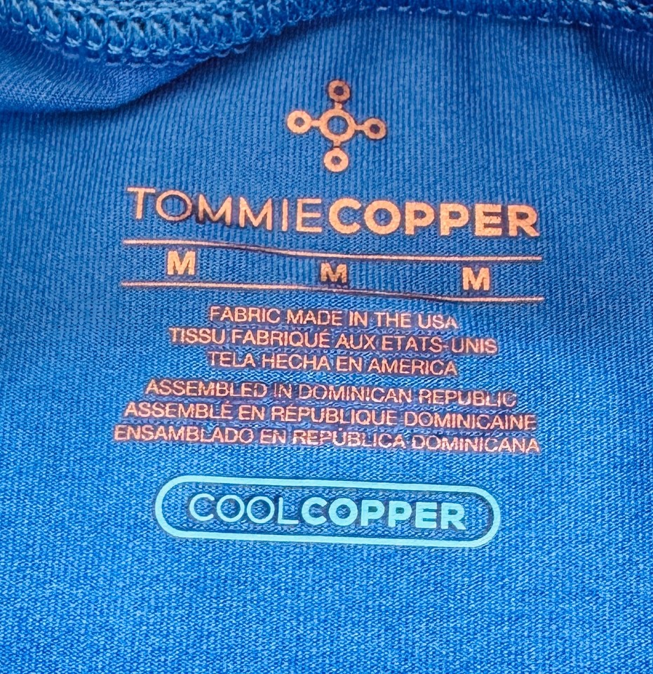 TOMMIE COPPER Mens Cool Copper Royal Blue Long Sleeve Shirt Crew Neck Size M | eBay