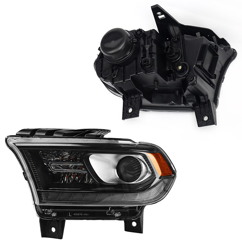 Black Halogen W/ LED DRL Headlight Assembly For Dodge Durango 2016-2020 ...