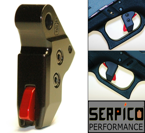 STRYKOUT Gen 3-4 Aluminum Flat Faced Trigger Shoe Black w/ Red Safety ...