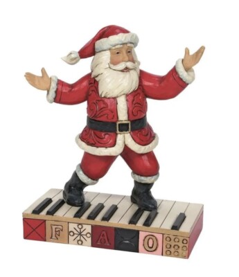 Jim Shore Santa on Big Piano Keyboard Tapping Out a Christmas Jingle ...