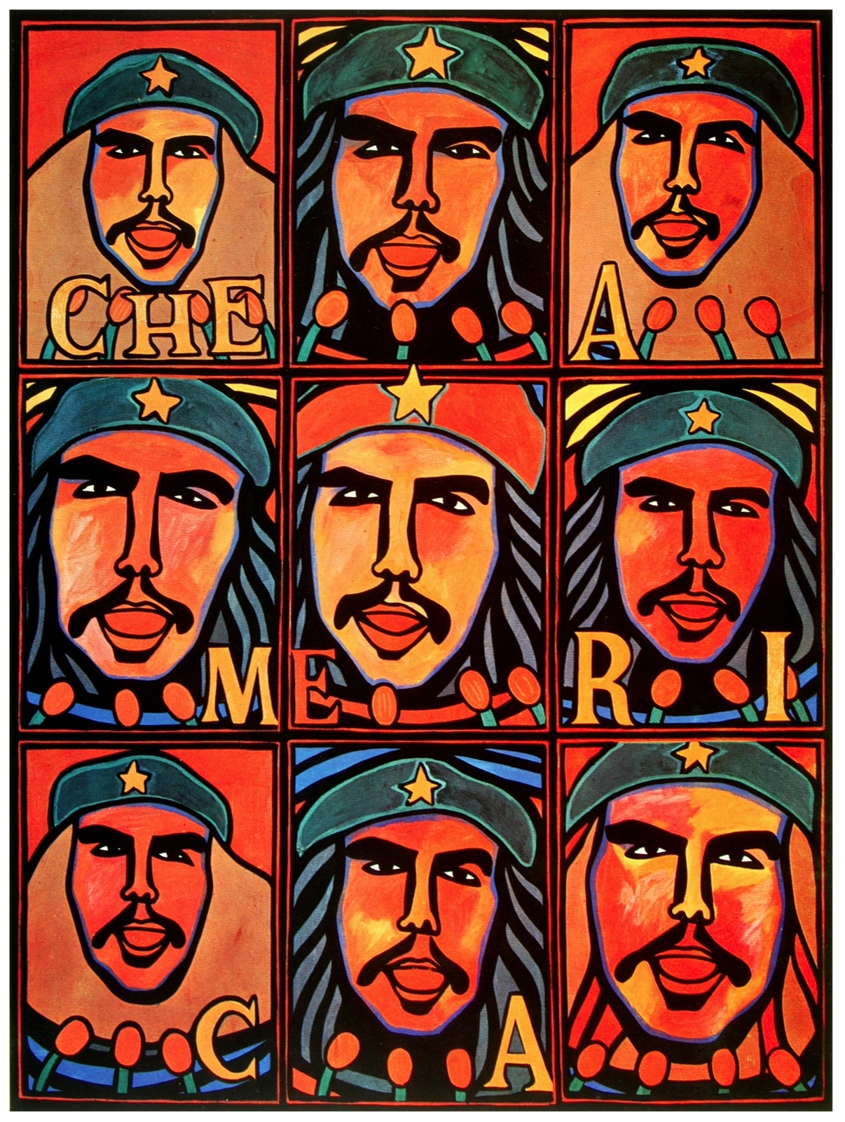 8133.Che Guevara.che america.different portraits of che.POSTER.art wall ...