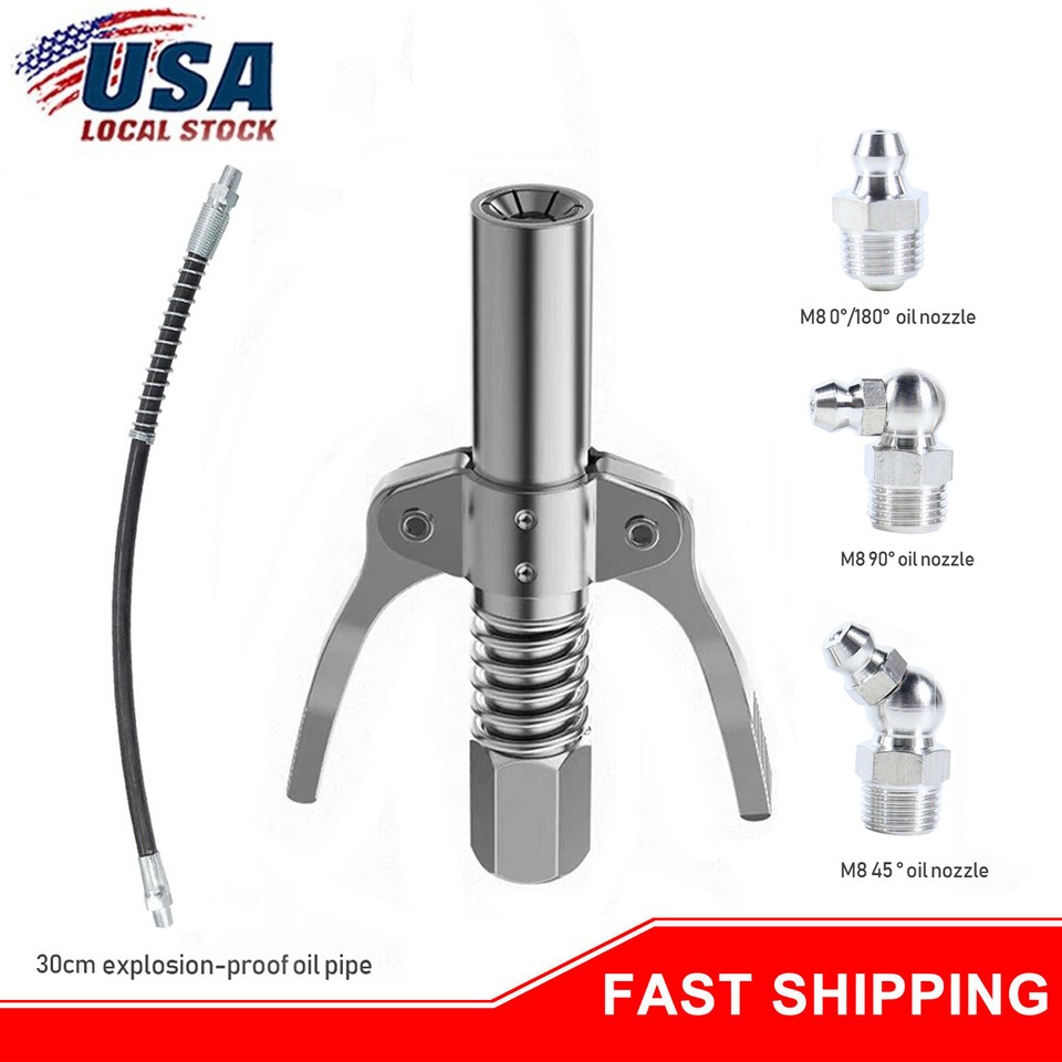 Grease Gun Coupler Double Handle High Pressure Quick Release Lock Oil ...