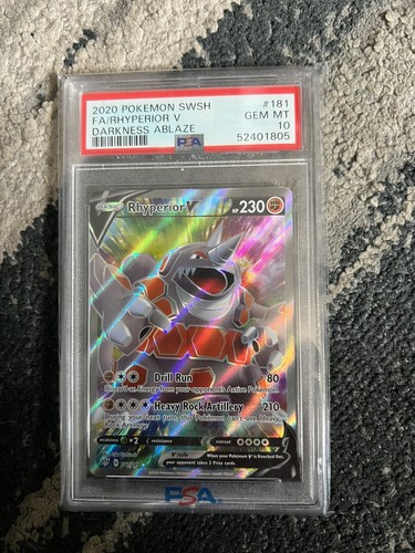 Pokémon TCG Rhyperior V Darkness Ablaze 181/189 Holo Full Art psa 10 | eBay