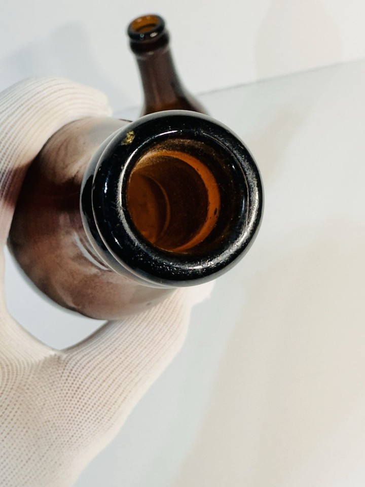 LOT OF 2: 1906/08 PEPSI:COLA DD EMB GLASS AMBER SODA BOTT/WILSON,NC ...