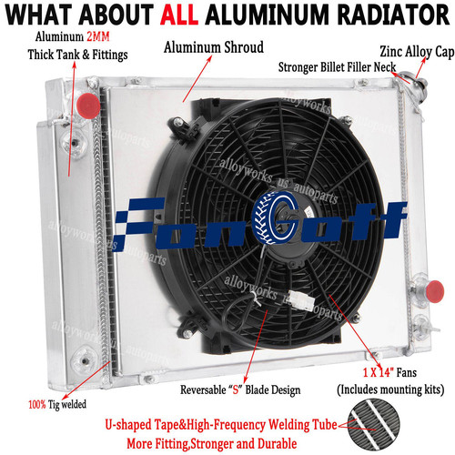 For 1984-1988 86 Pontiac Fiero 2.5L 2.8L AT Aluminum 3 Rows Radiator ...