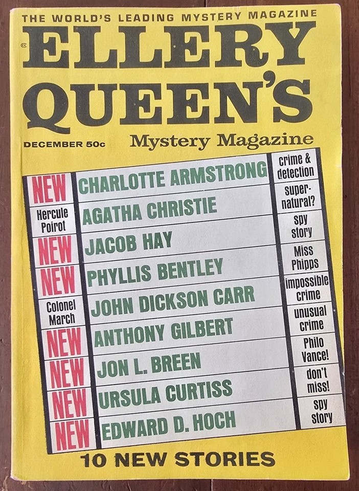 Ellery Queen's Mystery Magazine - December 1967 Issue - ED Hoch, JD ...
