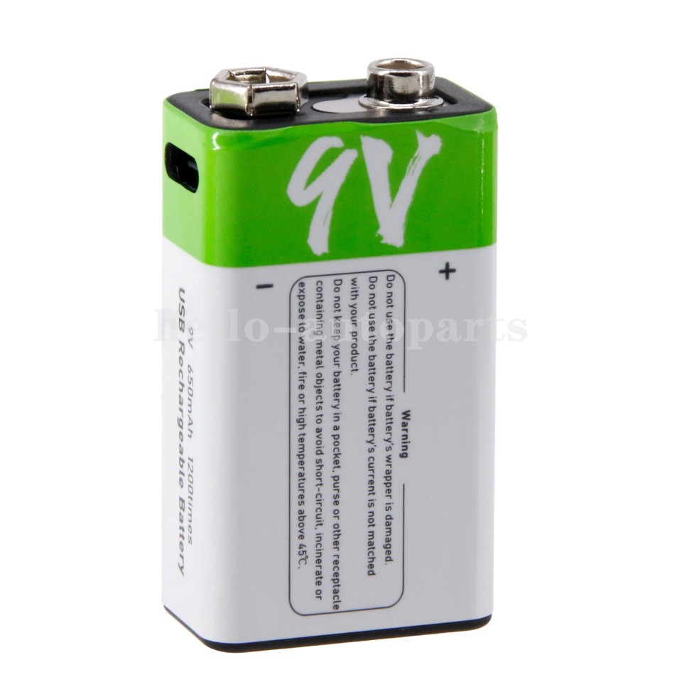 2-4pcs 9V 9 Volt Li-ion USB Rechargeable Batteries 5800mWh Lithium Ion ...