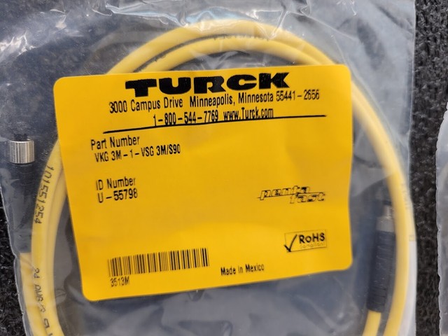 VKG 3M-1-VSG 3M/S90 Turck M5 Pentafast Cordset, Female Connector ...