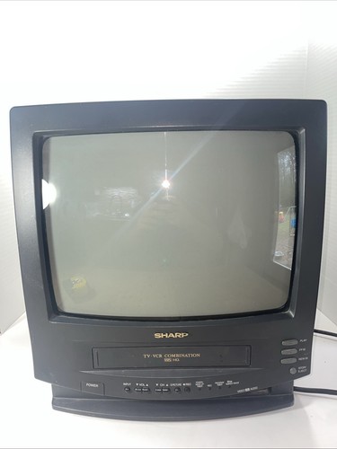 Sharp 13" TV VCR Combo VHS Player Retro CRT TV 13VT-J100 POWERS ON FOR REPAIR | eBay