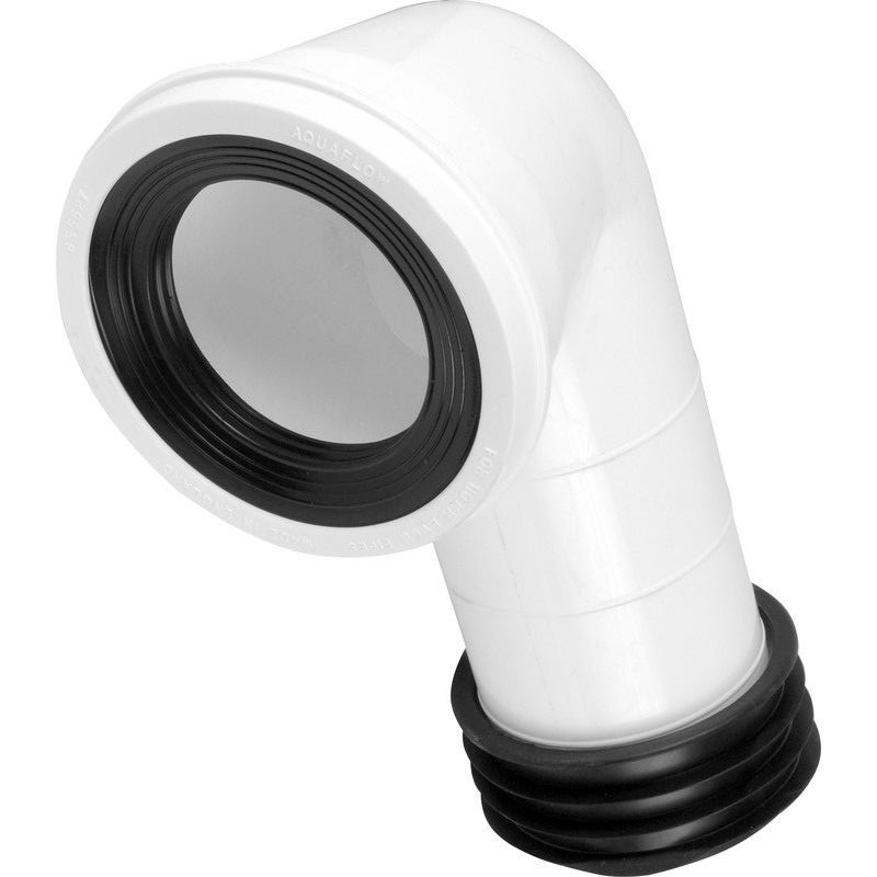 WC Pan Connector Flexible Offset Extension Space Saver Toilet 90 Degree ...