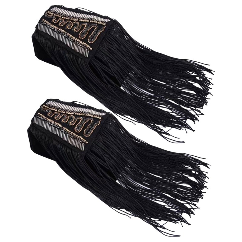 Bead Studded Uniform Epaulet Shoulder Badge Stage Performers Costume ...