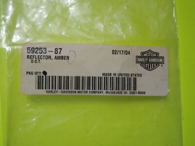 NOS OEM Harley Davidson Amber D.O.T. Reflector P/N 59253-87 | eBay