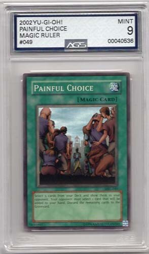 PAINFUL CHOICE MRL-049 YUGIOH UNLIMITED HOLOFOIL AGS #00040536 MINT 9 ...