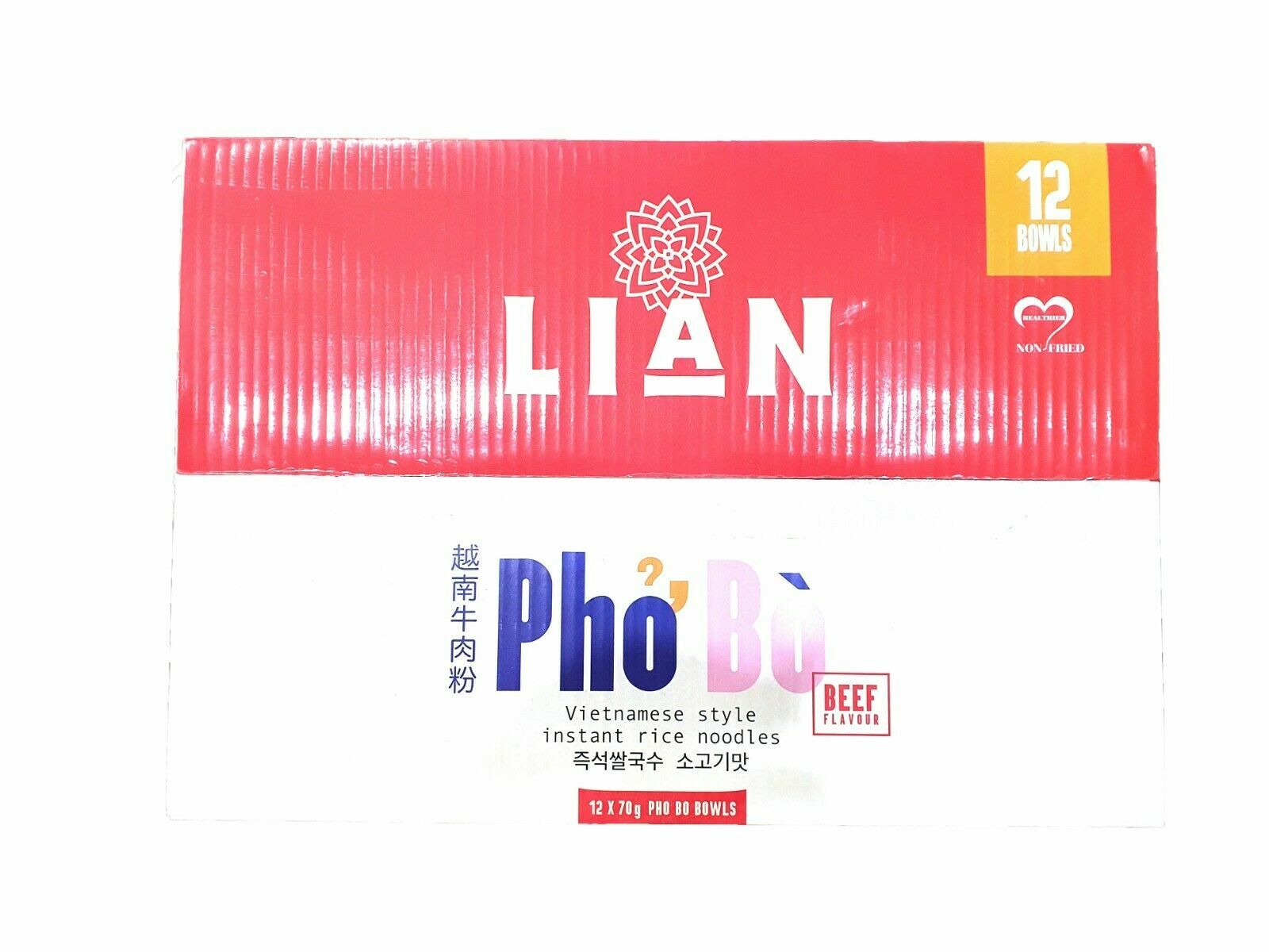 12 70g Bowls Lian Pho Bo Beef Flavour Vietnamese Style Instant Rice ...