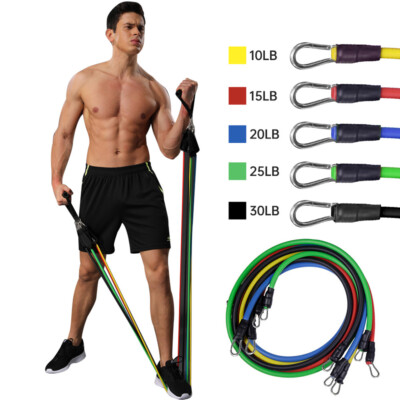 Fitness Latex Resistance Bands Set Fitness Rubber Training Exercise ...