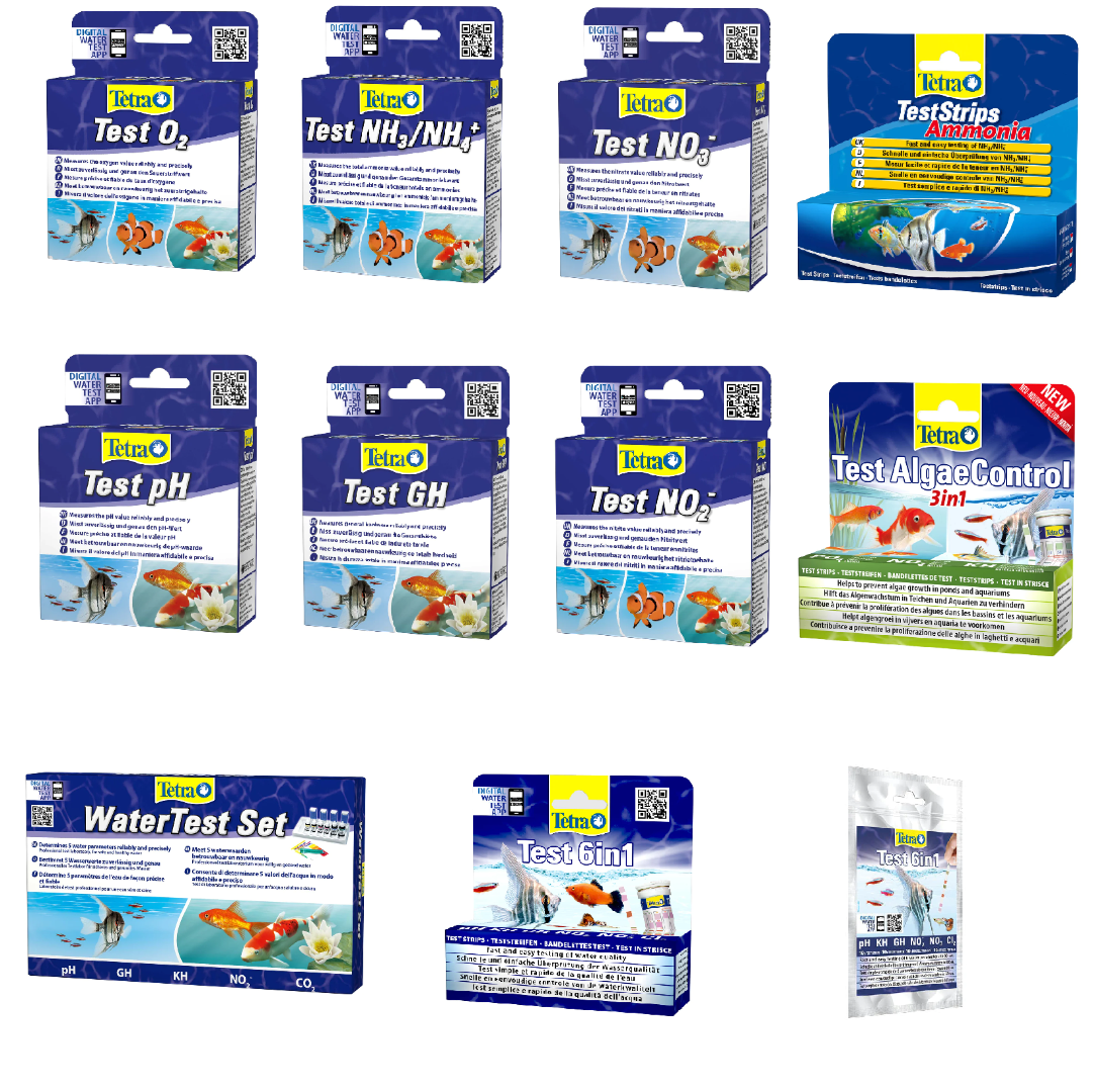 Tetra Test Kits Water Testing Sets for Fish Tanks Ponds pH KH GH NO2 ...