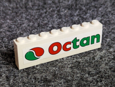 Lego BA009pb04 8x1x2 weiß mit Aufkleber OCTAN - Set 6539 Victory Cup ...